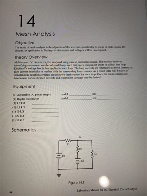 Solved Mesh Analysis Objective The Study Of Mesh Analysis Chegg
