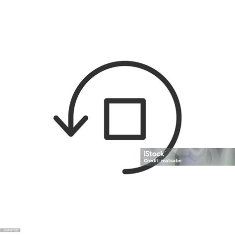rotate object linear icon flip line with editable stroke stock
