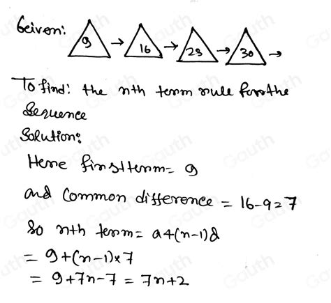 solved the start of an arithmetic sequence is shown what is the n th