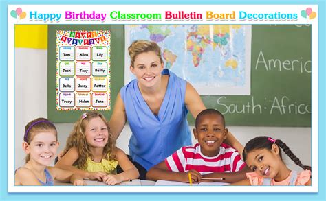Mua FaCraft Confetti Happy Birthday Chart Poster For Classroom Decorations Birthday Chart
