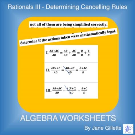 Rationals Iii Determining Cancelling Rules By Jane Gillette Tpt
