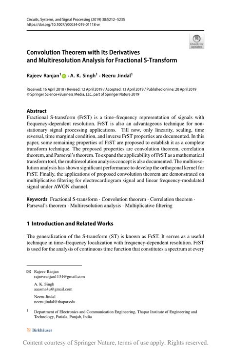 Convolution Theorem With Its Derivatives And Multiresolution Analysis