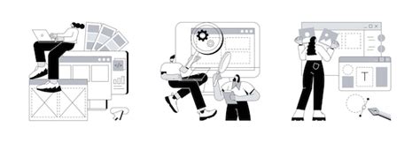 Premium Vector User Interface Development Abstract Concept Vector Illustrations