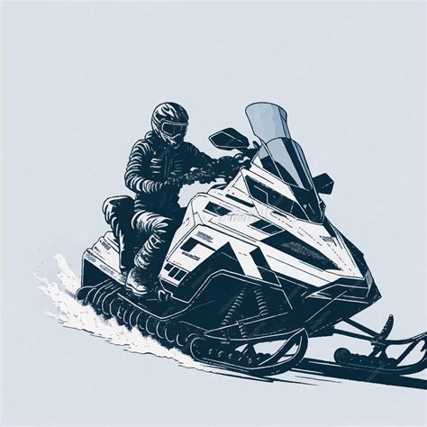 Premium Vector Snowmobile Vector Illustration On White Background
