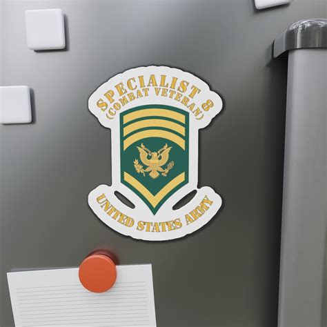 Die Cut Magnets Army Enlisted Spec 8 Specialist 8 Std Comb
