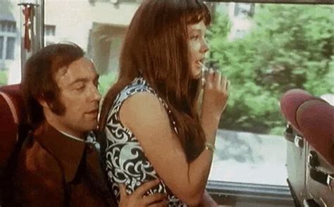 Girl Bouncing On Older Guys Lap On A Bus Vintage Scene 1733034
