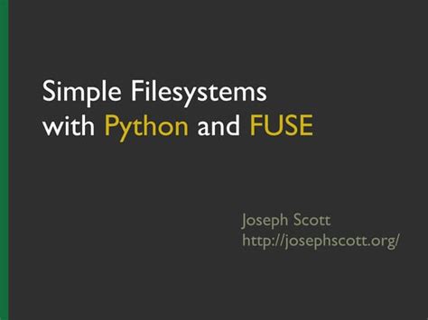 Python And Fuse Ppt