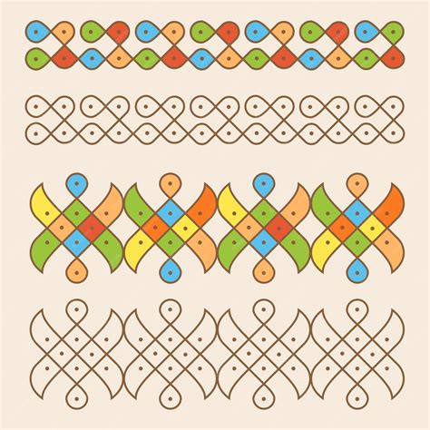 Premium Vector South Indian Traditional Tamil Kolam Design Pattern