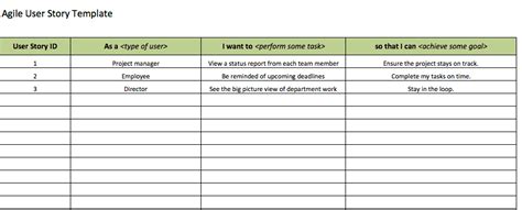 Agile Storyboard Template