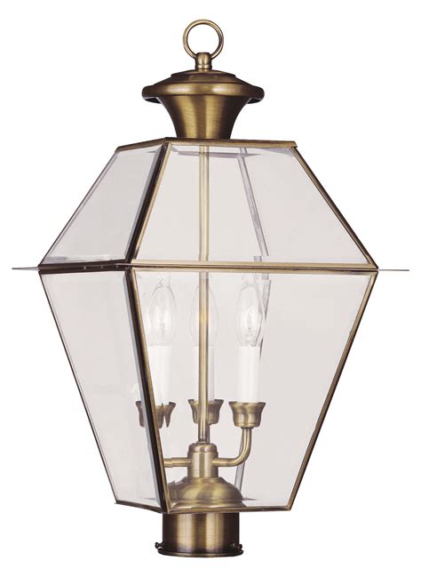 Antique Brass Westover 3 Light Outdoor Post Light 2384 01 Buy Online At
