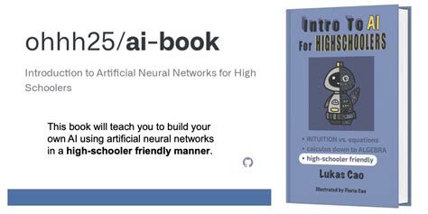 GitHub Ohhh25 Ai Book Intro To Artificial Neural Networks For High Babeers