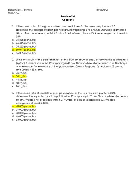 Eloisa Mae S Semilla Abe 131 Lecture Chapter 4 Problem Set Pdf