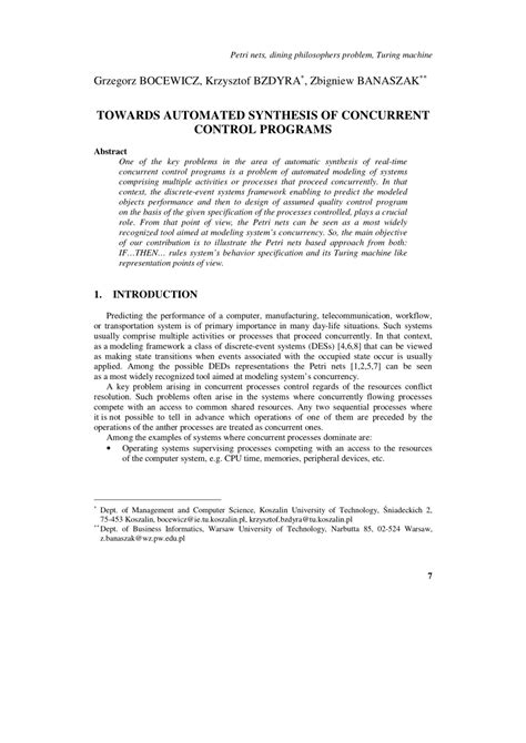 Pdf Towards Automated Synthesis Of Concurrent Control Programs