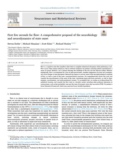 First Few Seconds For Flow Pdf Prefrontal Cortex Flow Psychology
