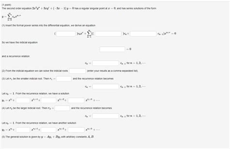 Solved The Second Order Equation
