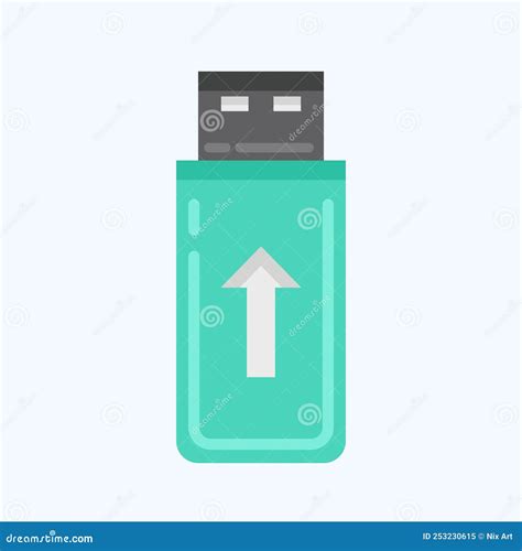 Icon Flashdisk Suitable For Computer Components Symbol Flat Style Simple Design Editable