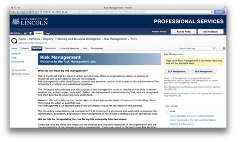 high level risk register update sharepoint 2010