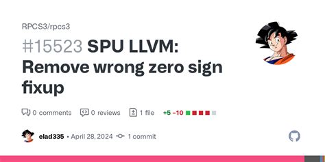 SPU LLVM Remove Wrong Zero Sign Fixup By Elad Pull Request RPCS Rpcs GitHub