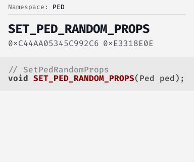 SetPedRandomProps FiveM Natives Cfx Re Docs