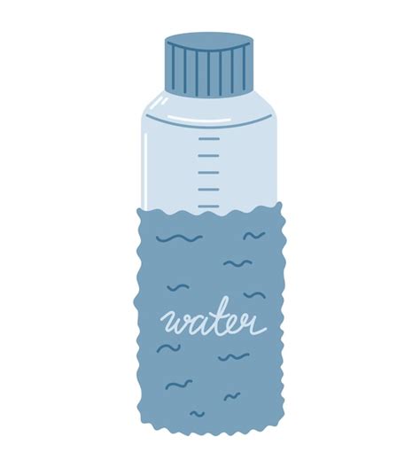 Premium Vector Flat Glass Reusable Water Bottle With Case Vector