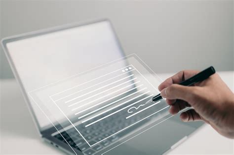 Premium Photo Electronic Signature Concept Electronic Document