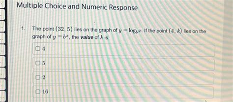 Solved Multiple Choice And Numeric Response 1 The Point