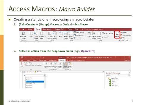 DB Implementation MS Access Macros Programming In MS