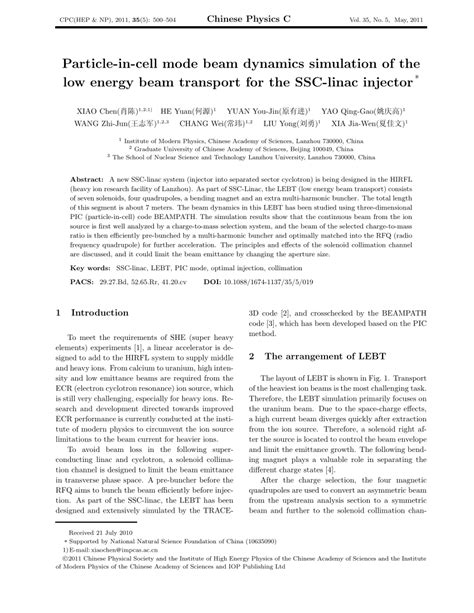Download Pdf Particle In Cell Mode Beam Dynamics Simulation Of The Low Energy Beam Transport