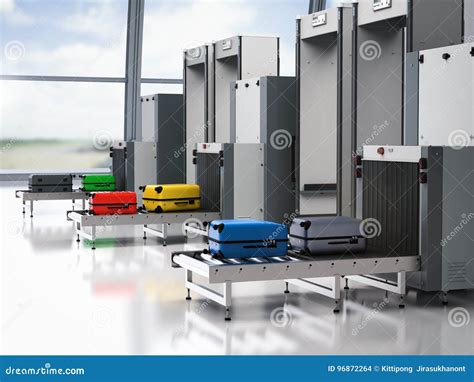 Airport Security Checkpoint Stock Illustration Illustration Of Steel