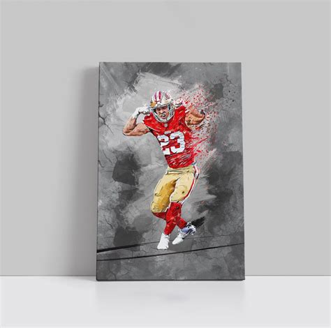 Christian Mccaffrey Poster San Francisco 49ers Wall Art Football Canvas
