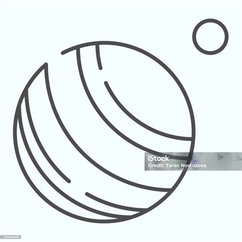 목성 얇은 선 아이콘입니다 위성행성 세계 공간 주간 디자인 개념 흰색 배경에 윤곽 스타일 픽토그램 웹 및 응용 프로그램에 대한 사용 Eps 10 벡터에 대한 스톡 벡터 아트