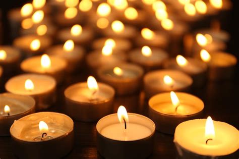 Premium Photo Burning Candles Close Up