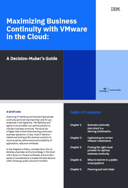 Maximizing Business Continuity With Vmware In The Cloud Techprospect