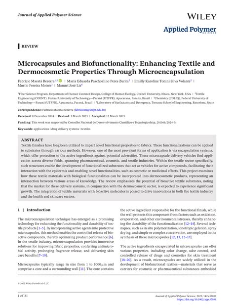 Microcapsules And Biofunctionality Enhancing Textile And Dermocosmetic Properties Through