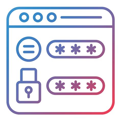 Website Password Line Gradient Icon 18721489 Vector Art At Vecteezy