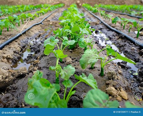Drip Irrigation Efficient Water Supply For The Active Root Zone Stock Image Image Of Edible