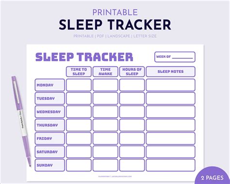 Sleep Tracker Printable Printable Free Templates