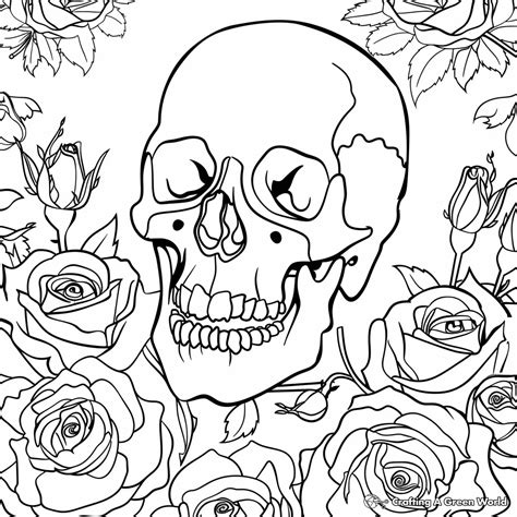 Skull And Roses Coloring Pages Printable [2025]
