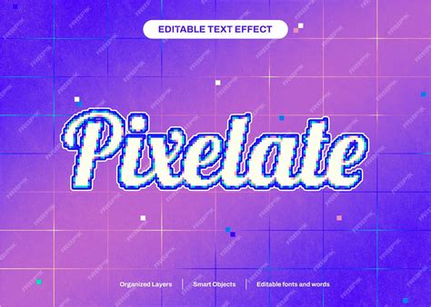 Premium Psd Psd Editable Pixelate Style Typography Text Effect Template
