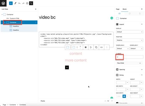 Adding A Background Video Documentation
