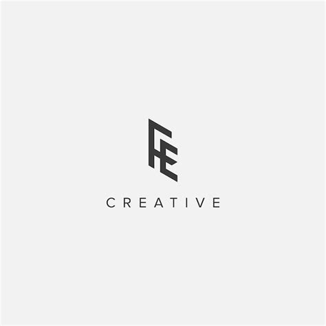 Ilustrasi Templat Vektor Logo Unik Huruf Alfabet Fe Ef Vektor Premium