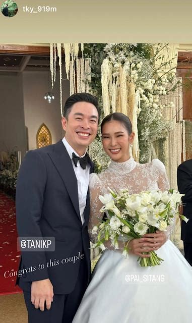 “ปาย สิตางศุ์” สวยสะกดควงแฟนหนุ่มเข้าพิธีแต่งงานแล้ว