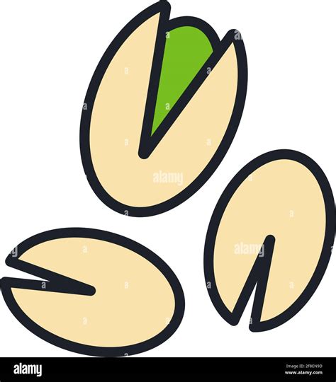 Pistachio Icon Linear Color Icon Of Nuts Contour Shape Outline Isolated On White Thin Line