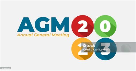 다채로운 총회 연례 회의 배너입니다 Agm 2024 긴 그림자가 있는 벡터 일러스트 레이 션 Annual General Meeting에 대한 스톡 벡터 아트 및 기타 이미지