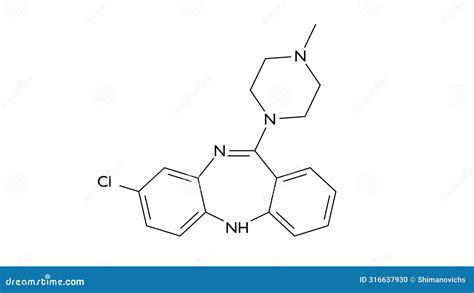 Clozapine Molecule Molecular Structures Atypical Antipsychotics 3d Model Structural Chemical