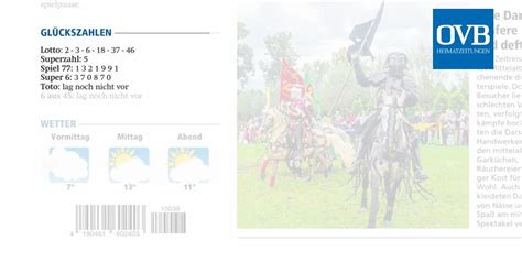 GlÜckszahlen Ovb Heimatzeitungen