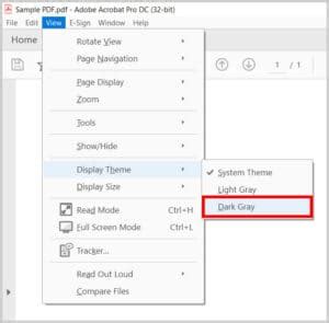 How To Use Dark Mode In Adobe Acrobat And Acrobat Reader Older Interface