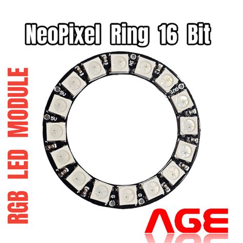 Neopixel Ring 16 Ws2812 Rgb 5050 Led เส้นผ่านศูนย์กลาง 45mm Shopee