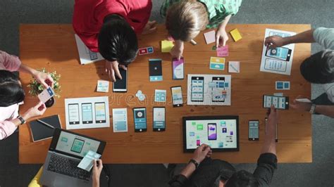top view of smart software developer planning software development