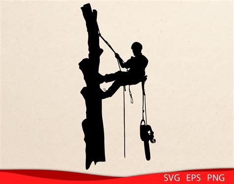 Tree Arborist Svg Tree Services Svg Tree Cutter Climbing Silhouette